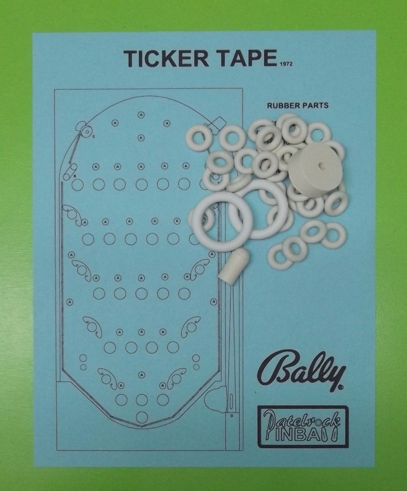 1972 Bally Ticker Tape Pinball / Bingo Machine Maintenance Tune Up Kit ...