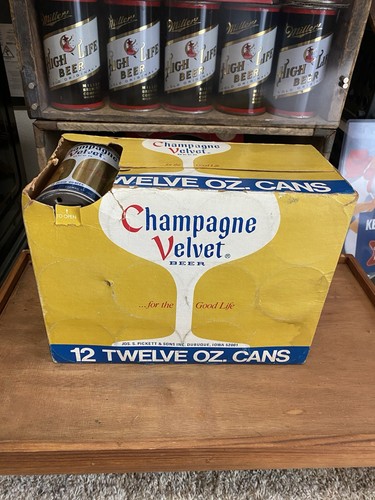 Champagne Velvet Beer Can 12 Pack Box Carrier Plus Cans Old Vintage | eBay