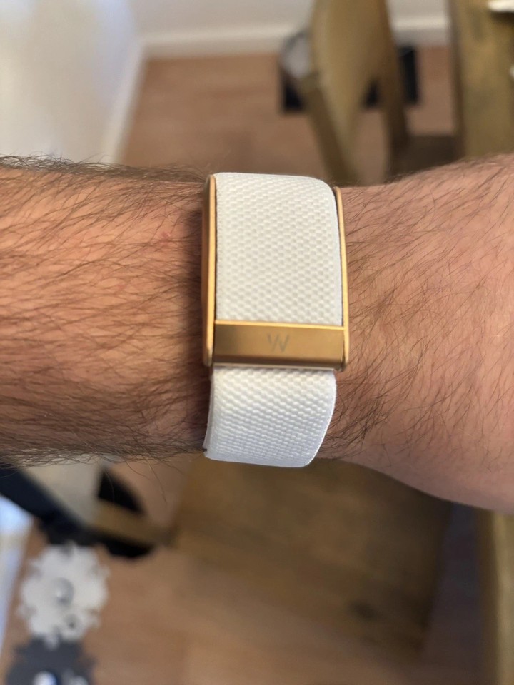 New Whoop 5.0/MG Superknit Luxe Band - White - Rose Gold Clasp/Link ...