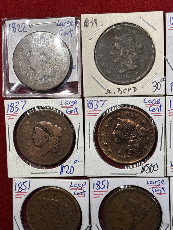 Large Cent Lot (12) Pieces Old Dealer Inventory Not Perfect But Great ...