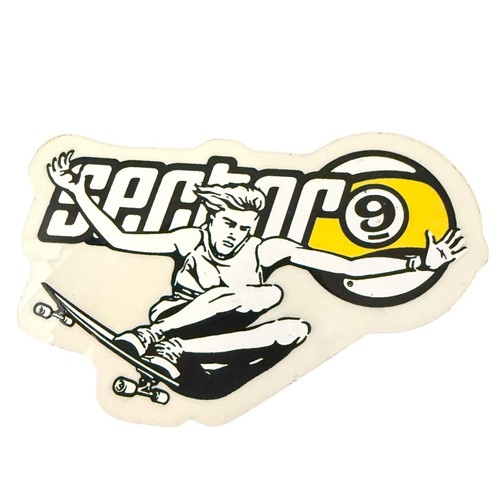 Sector 9 Queball Skateboarding Vintage Black White Yellow Sticker | eBay