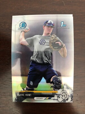 BLAKE HUNT 2017 Bowman Draft CHROME RC * REFRACTOR * Rookie BDC-145 ...