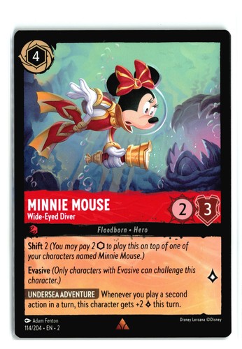 MINNIE MOUSE - Wide-Eyed Diver 114/204 Rare Lorcana NM | eBay