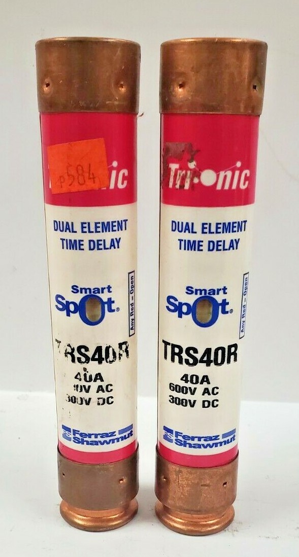 2 TRIONIC DUAL ELEMENT FUSE. TRS40R 40A 600V AC 300V DC | eBay