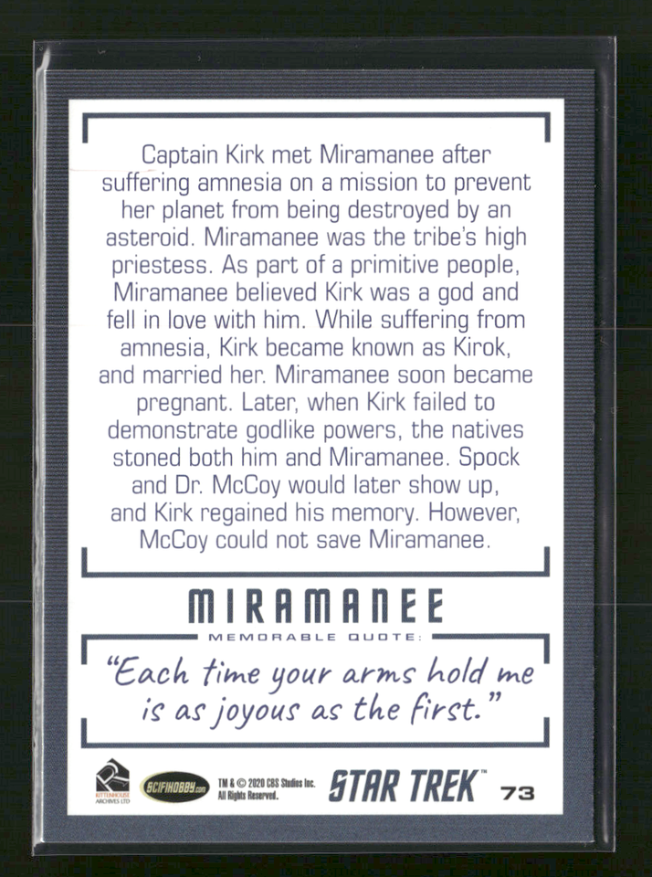 2020 Rittenhouse Star Trek TOS Archives Card #73 Miramanee 3 Of 19 | eBay