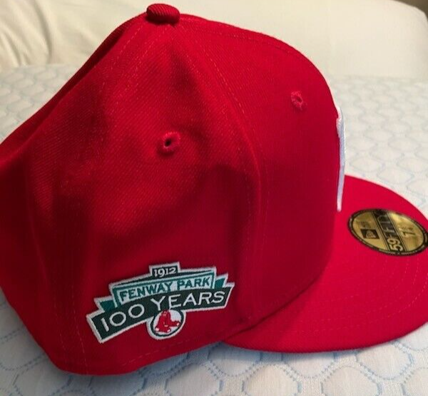 New Era Boston Red Sox Fenway Park 100 Years Patch 59FIFTY Red 7 5/8 ...