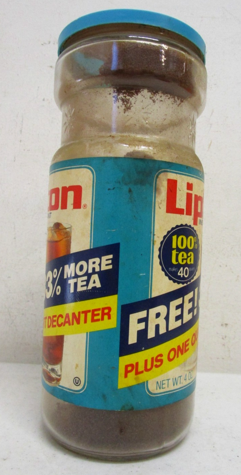 VINTAGE 1980's LIPTON INSTANT TEA GLASS JAR EMPTY | eBay