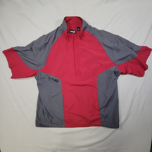 Ping Windbreaker Mens Large 1/4 Zip Pullover Short Sleeve Vented ...