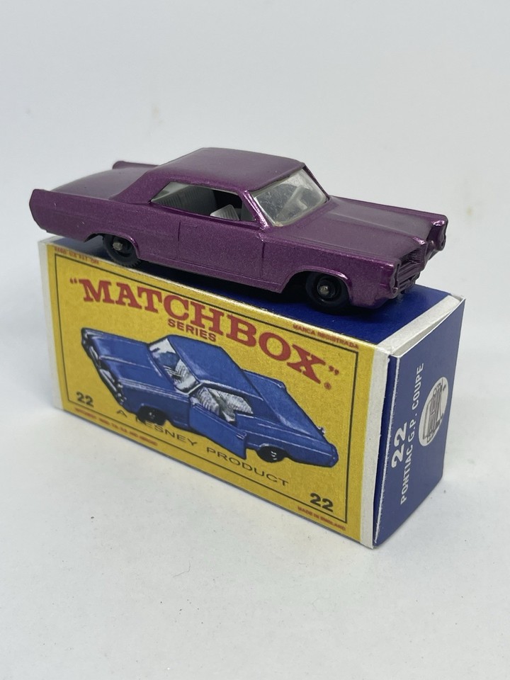 Matchbox Lesney 22 Pontiac Coupe Regular Wheels With Reproduction Box ...