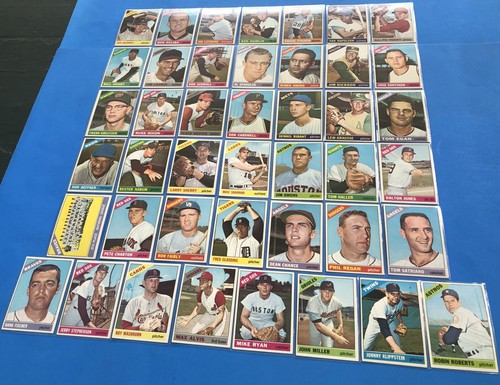 1966 Topps baseball card lot of 43 different incl. Roberts/High numbers ...
