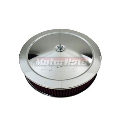 14"x3" Washable reusable 327 logo Chrome Air Cleaner SBC Small Block ...