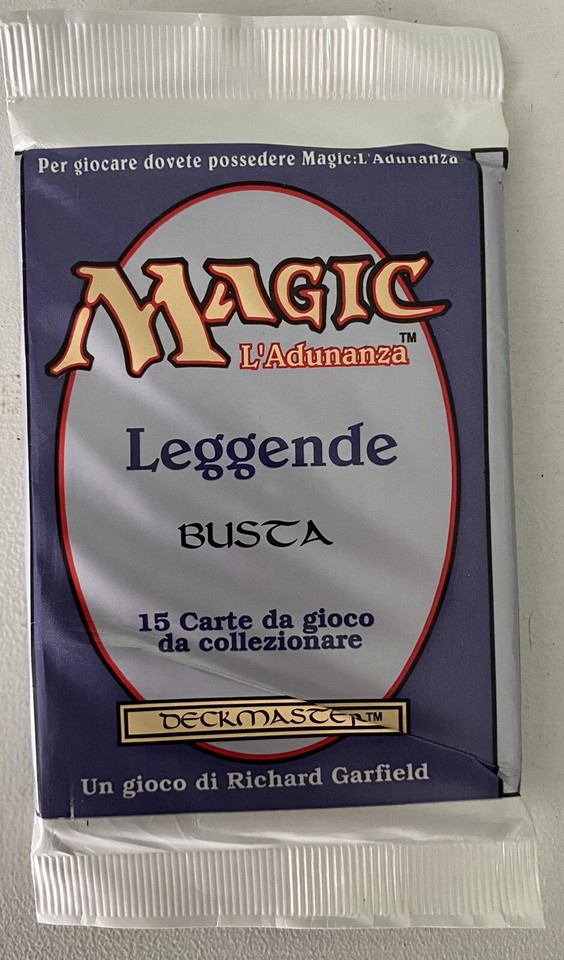 Legends Booster ITALIAN SEALED MAGIC MTG Poker Cards, 2 Promo & Welcome ...