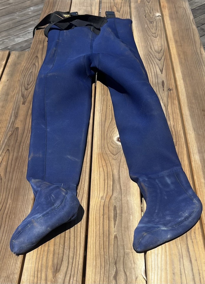 Vintage Cabelas Blue Neoprene/Nylon Adjustable Chest Waders w/ Boots ...