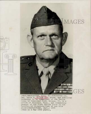1972 Press Photo Marine Corps Commandant Lt. General Louis Wilson Jr ...