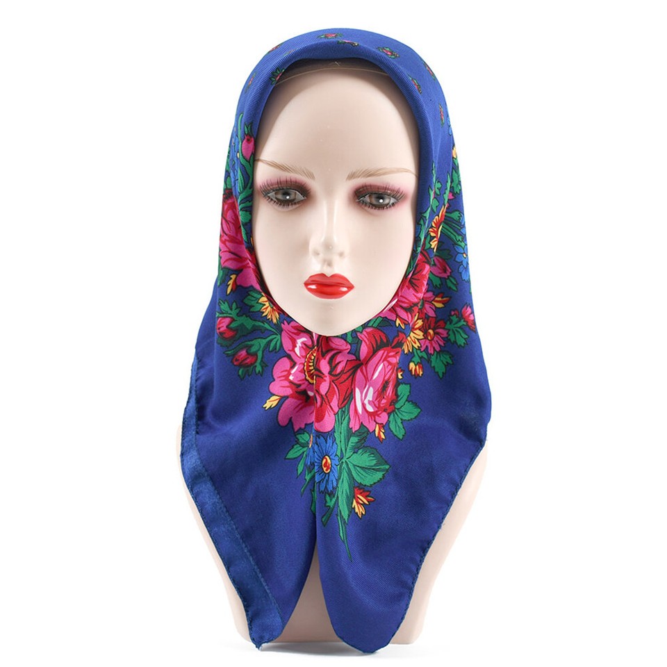 Flower Small Handkerchief -Ethnic Shawl Scarf 70CM Printed Floral Scarf ...