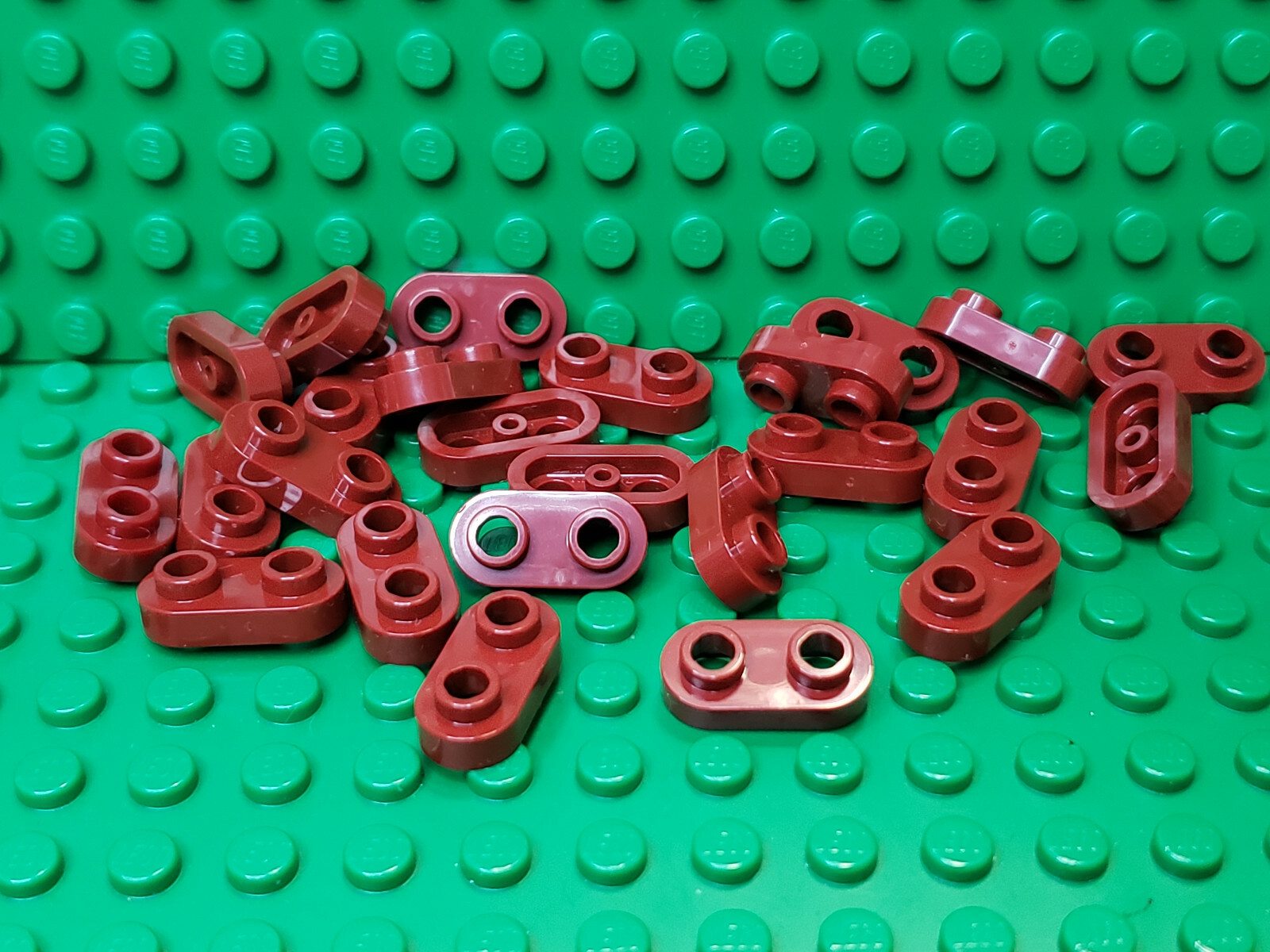 ** 25 CT LOT ** Lego NEW dark red 1 x 2 plate W/ round ends pieces (A ...