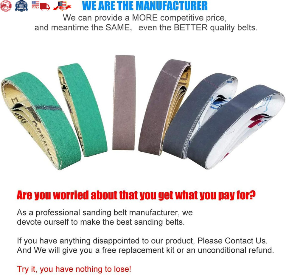 24-Piece Replacement Knife Sharpener Belts for Work Sharp Ken Onion ...