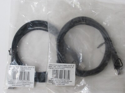(NEW - Lot 2) ASSMANN ELEC. USB 2.0 Cable 6' Black Type A To Type B ...