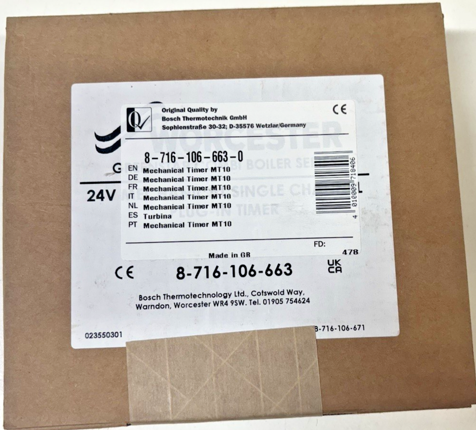 87161066630 Worcester Greenstar 24i 28i Junior MT10 Timer Genuine New ...