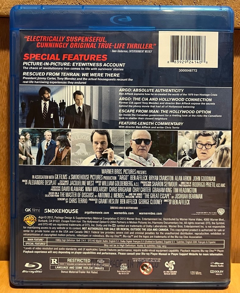 Argo (Blu-ray, 2013) - Ben Affleck - Bryan Cranston - Alan Arkin | eBay