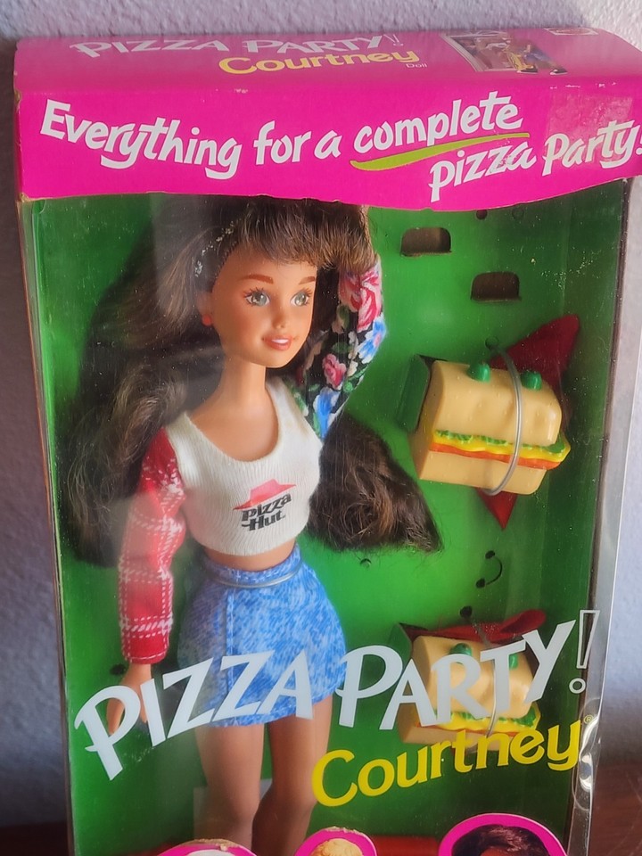 Barbie Pizza Party Courtney Doll Mattel 1994 In Box Brunette Food Toys ...