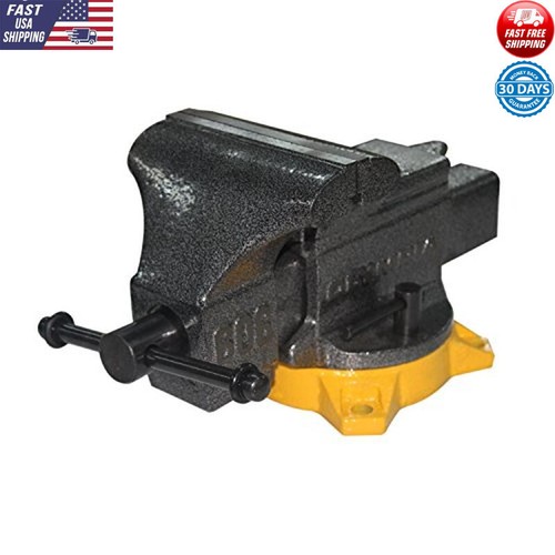 Heavy Duty Bench Vise 6 Inch Cast Iron Swivel Base Pipe Jaws Durable ...
