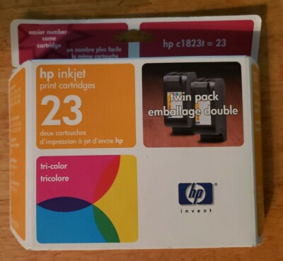 Hewlett Packard HP Inkjet 23 Tri-Color Printer Ink HP c1823t Two Pack ...