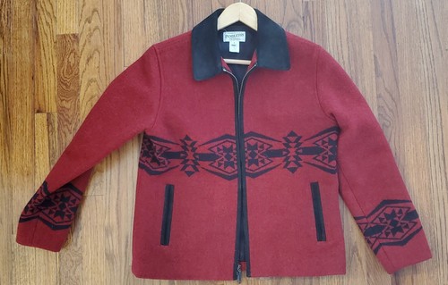 Pendleton Red & Black Aztec Native Southwest Wool Coa… - Gem