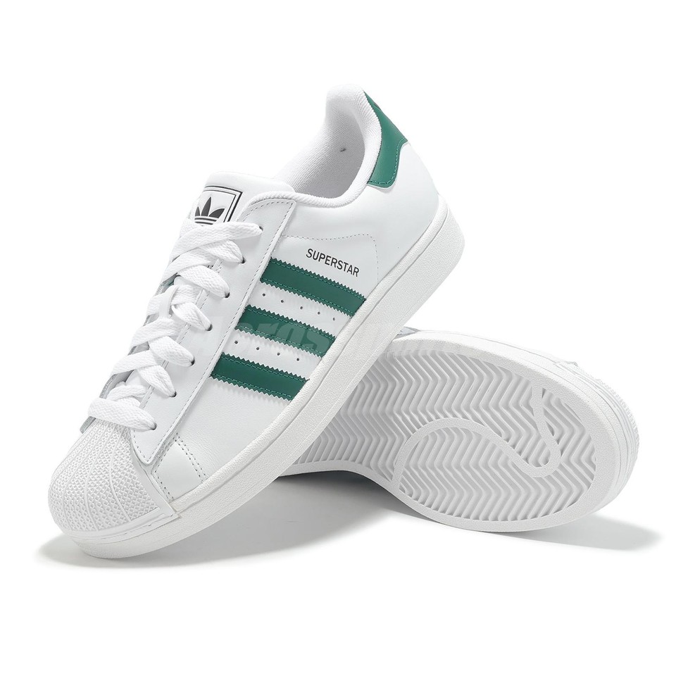 adidas Originals Superstar II 2 Footwear White Green Men Unisex Shoes ...
