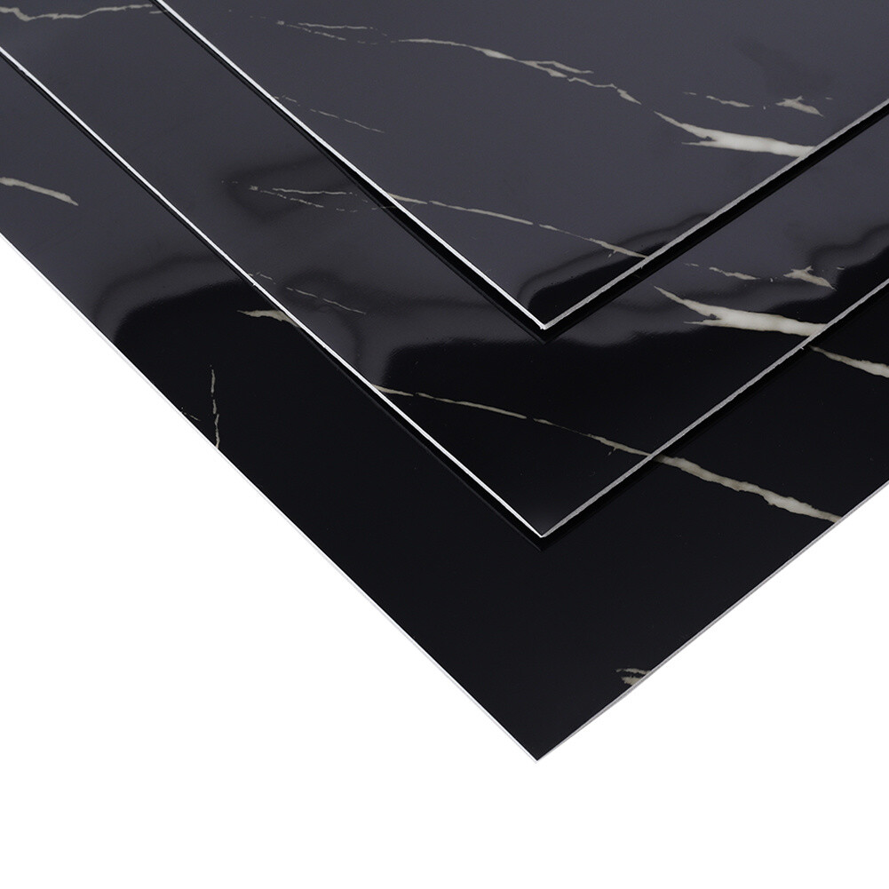 Set of Black PVC Bathroom Wall Panels 2mm Shower Waterproof Wall ...