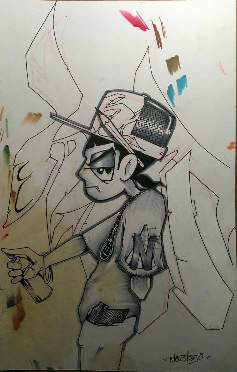 Graffiti Character Drawings On Paper