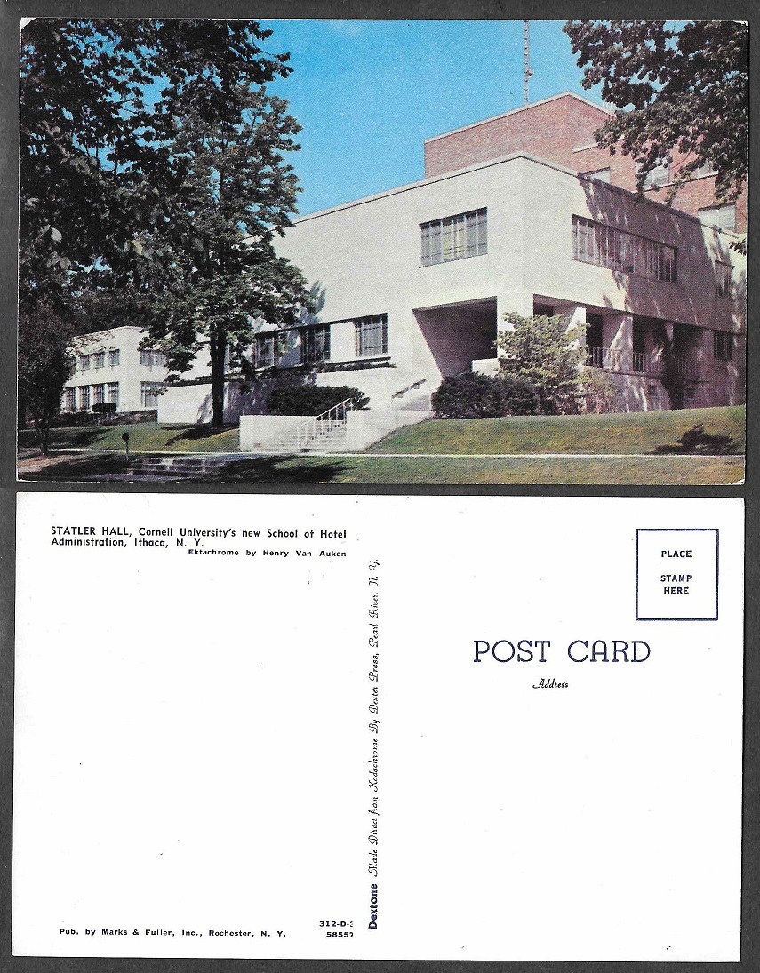 Old Cornell University Postcard - Ithaca. New York - Statler Hall | eBay
