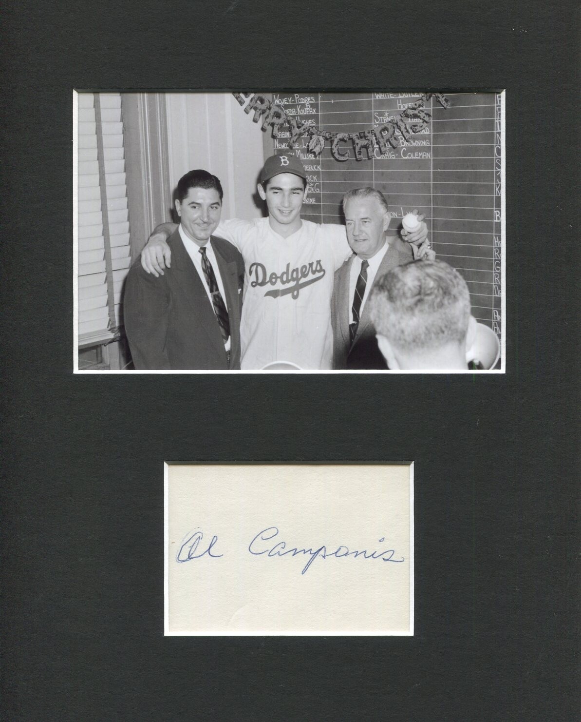 Al Campanis LA Brooklyn Dodgers Signed Autograph Photo Display W Sandy ...