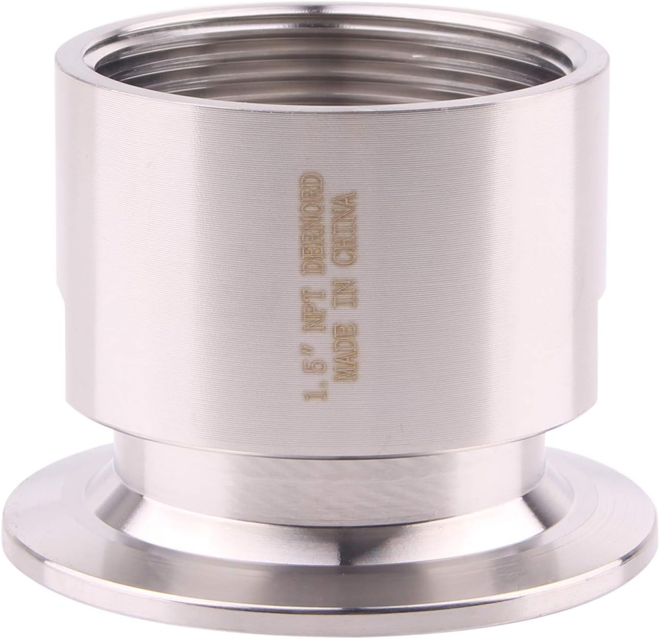 Tri Clamp Adapter to FNPT Thread Ferrule Sanitary Pipe Fitting (1.5 ...