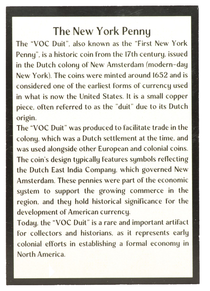 1734-1786 First New York Penny NGC Genuine NE Indies VOC Duit Zeeland ...