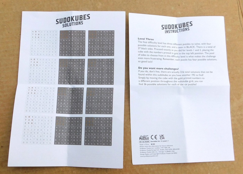 Wooden Sudokubes Game Set with Board and Instructions. | eBay UK