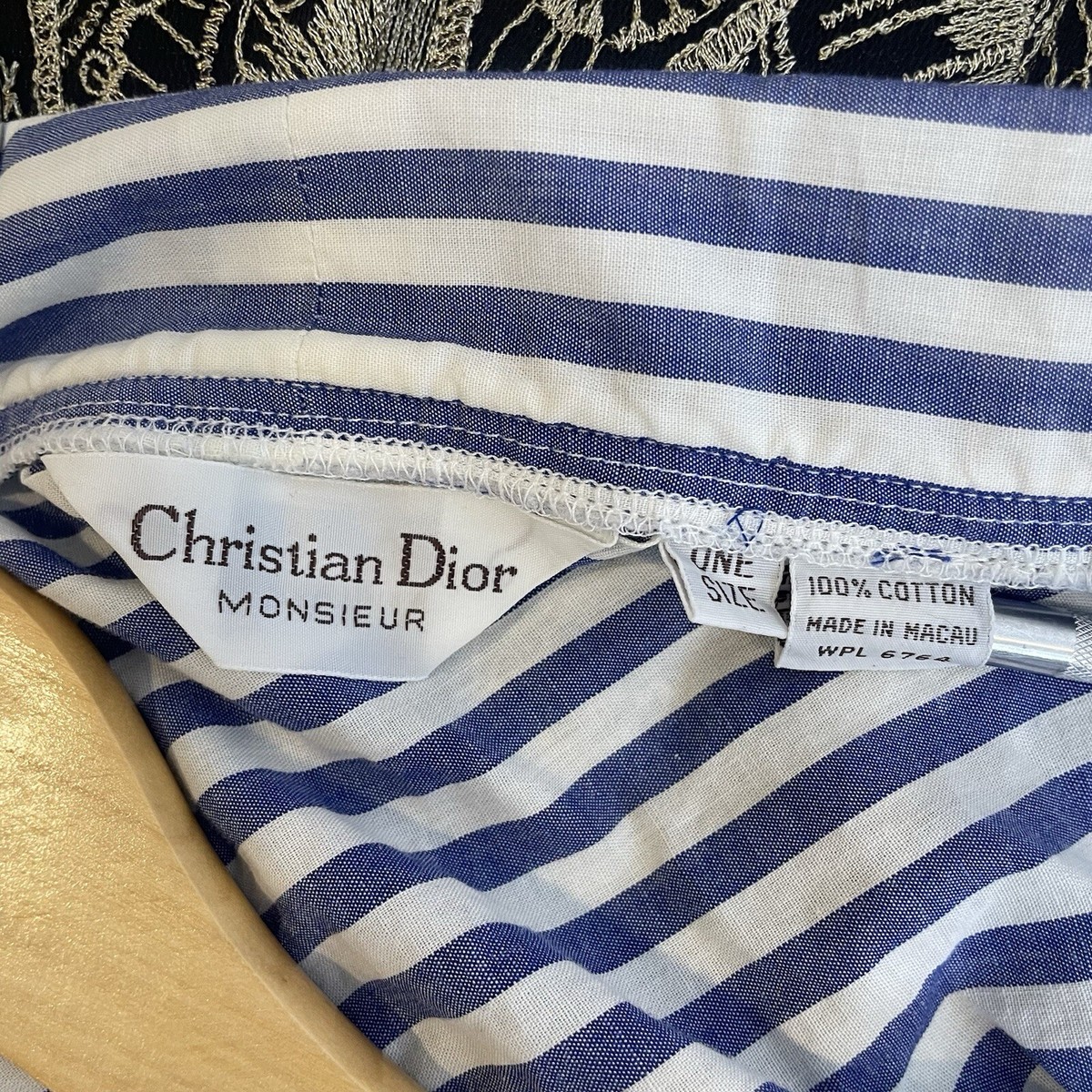 Vintage Christian Dior Monsieur Cotton Blue Striped Robe Vintage Christian Dior Monsieur Cotton Blue Striped Robe