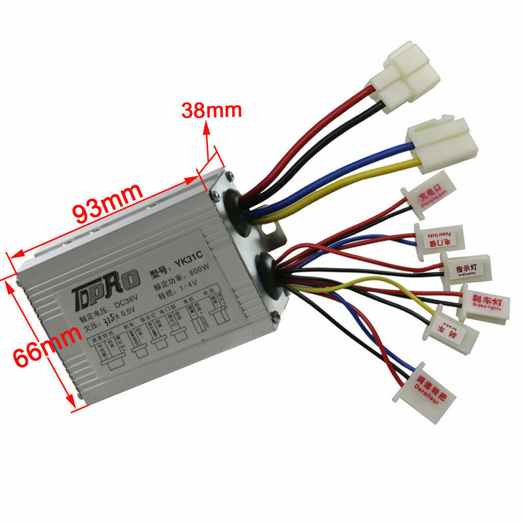 36V 800W Brush Motor Speed Controller+Throttle For Electric Scooter ...