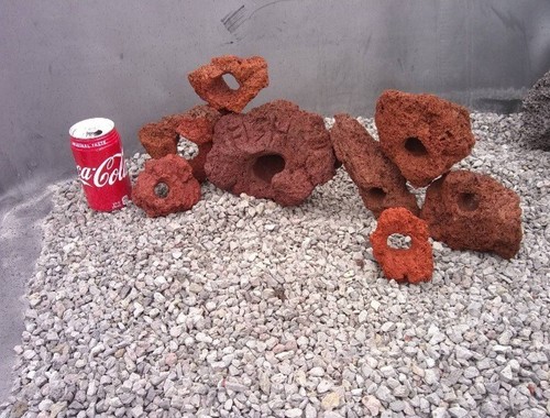 Cichlid Cave Red Lava Rock Stone Aquarium Fish Hide Breeding Holey ...