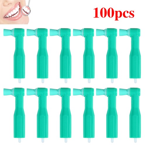 100 pcs Dental Disposable Prophy Angles Cups Contra Angle Green Soft ...