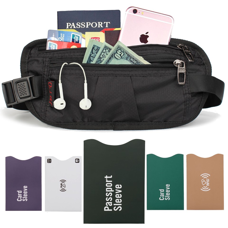 Hidden Money Belt Travel rfid Anti Theft Waist/Neck Stash For Men ...
