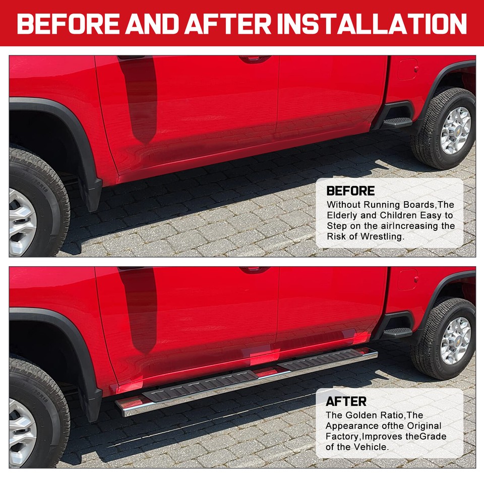 6" Running Board For 2017-2025 Honda Ridgeline Nerf Bar Side Step Side ...