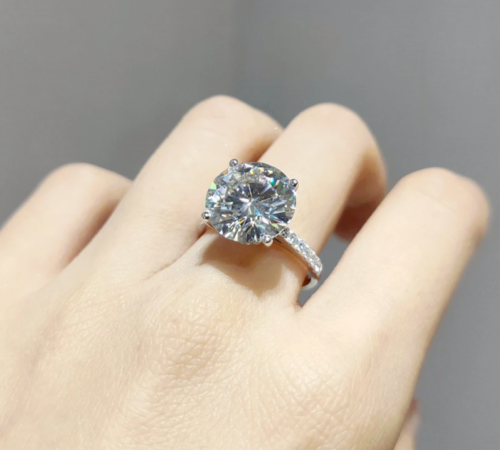 3Ct Round Cut Lab Created Diamond Solitaire Wedding Ring 14K White Gold ...