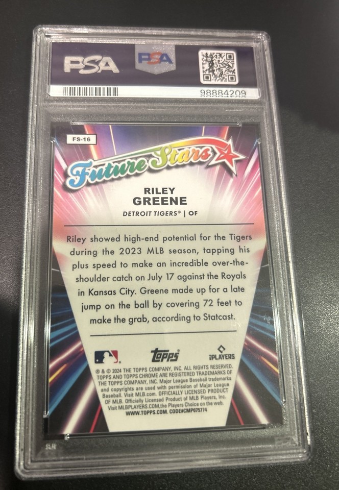 2024 Topps Chrome Future Stars Riley Greene Gold /50 PSA 10 Gem Mint ...