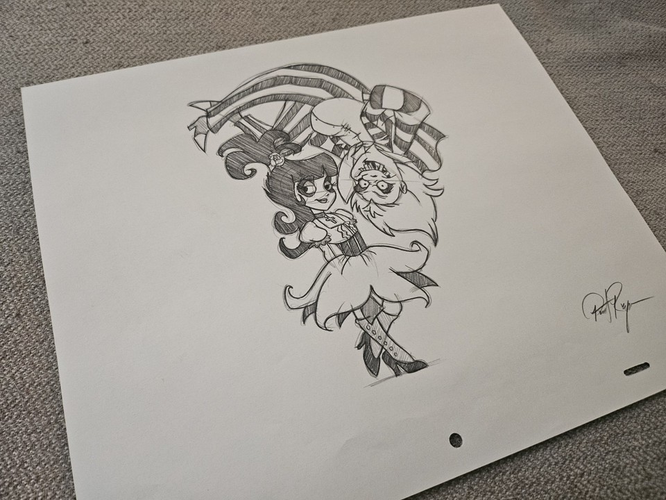 Warner Bros Beetlejuice & Lydia character Drawing/Sketch Animation Art ...