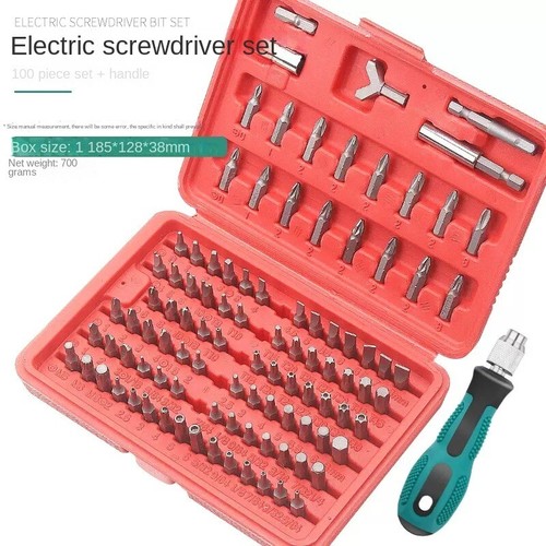 100pc Security Bit Set Torx Star Tamper Screws Hex Key Phillips Slotted ...