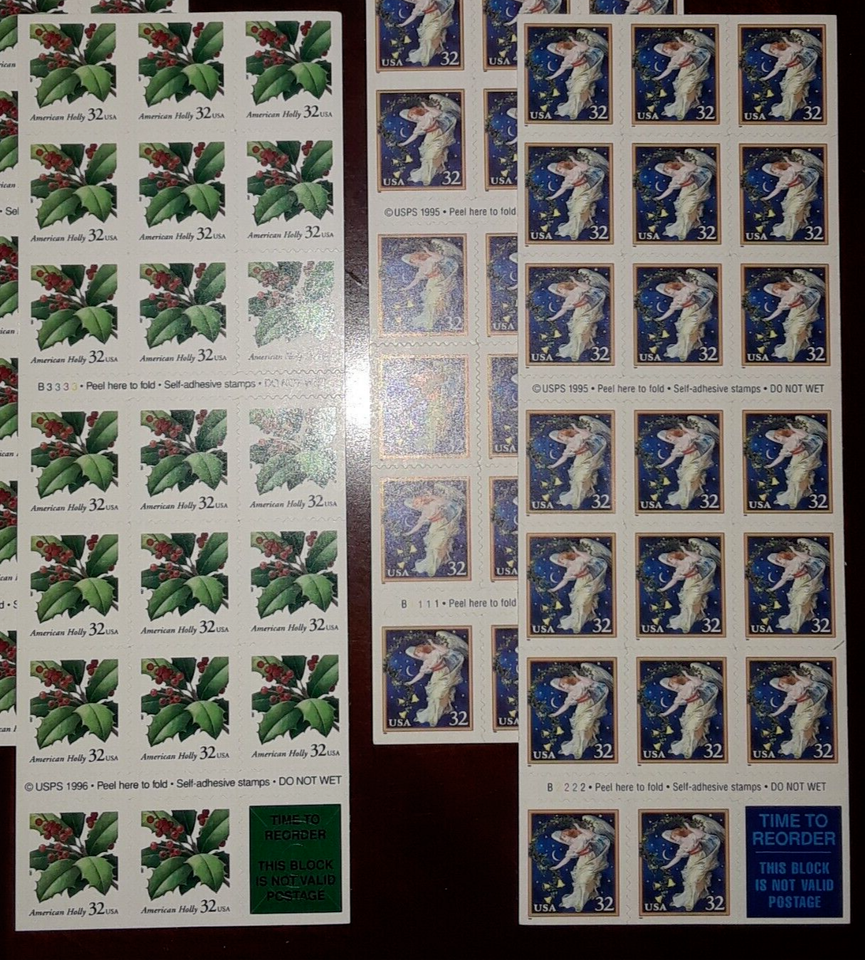 Combo 2x20 = 40 of 32¢ US Stamps Holiday Greetings HOLLY # 3177a ...