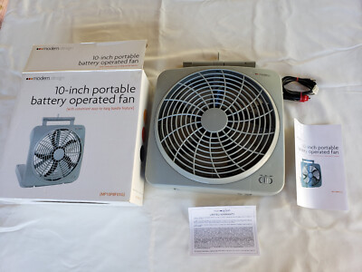 Modern Design By Monarch 10-inch Portable Fan, 2-Way Operated: Battery ...