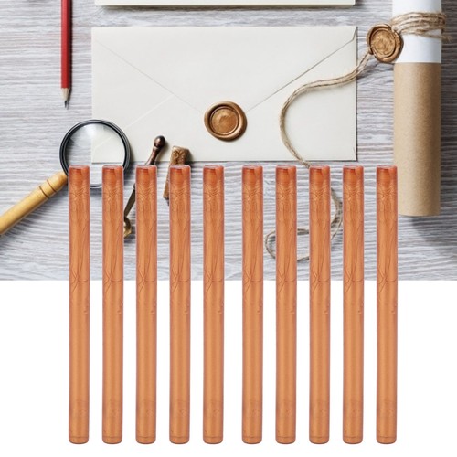 10x Sealing Wax Stick Flexible Hot Seal Sticks For Envelope Card(Brass ...