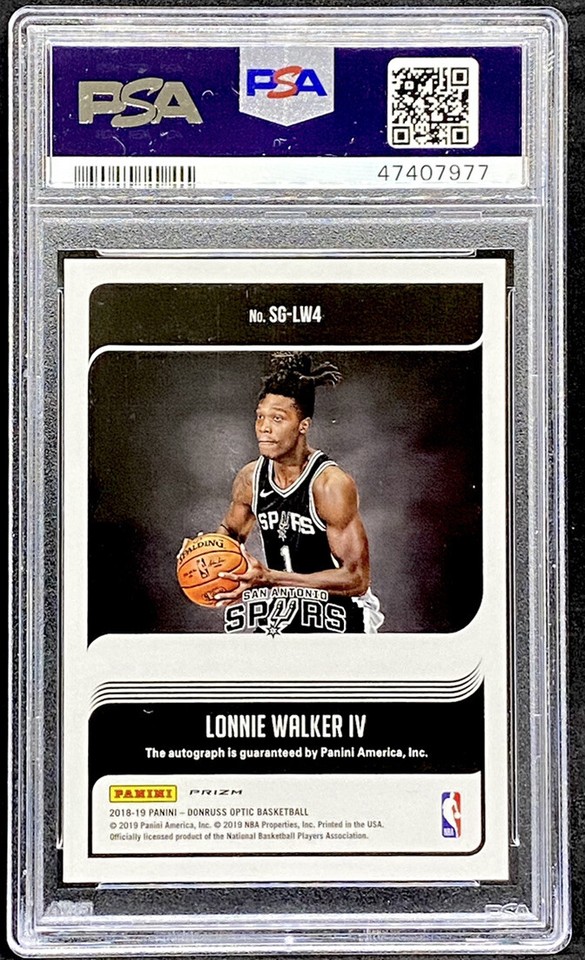 Lonnie Walker IV 2018-19 Optic Choice Signature Series Rookie Auto PSA ...